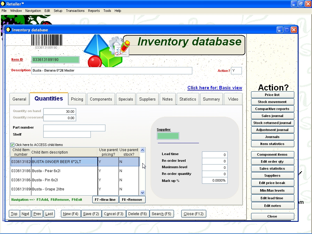 Retailer | Inventory Control